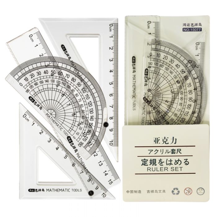 SET SQUARE RULER IN BAG BASIC 12 S
